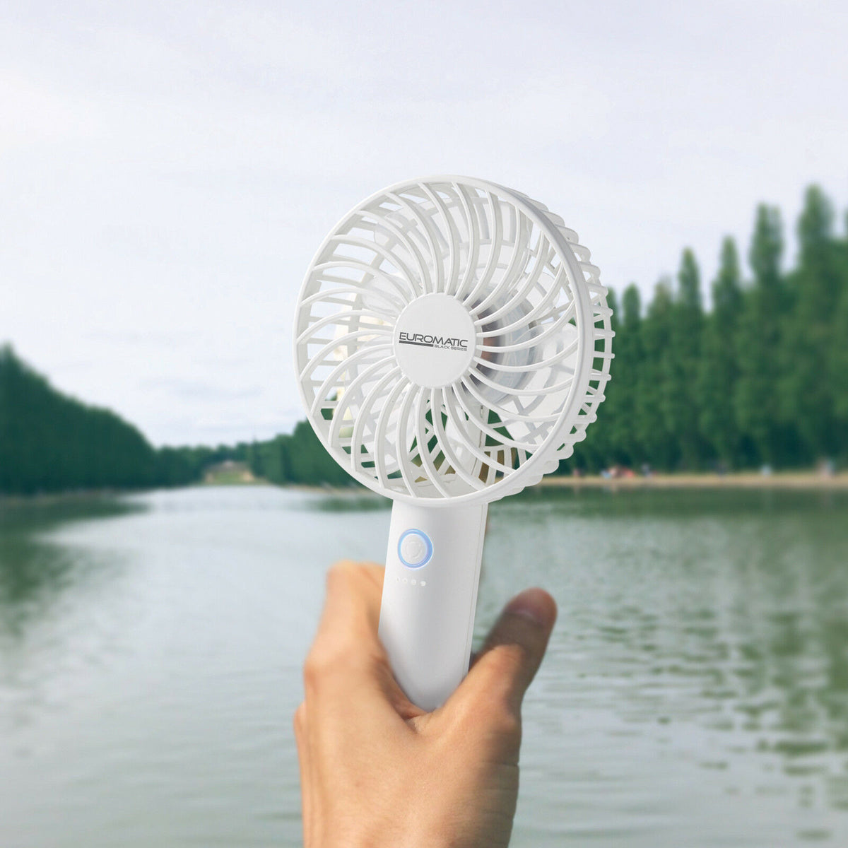 Euromatic Mini Rechargeable Portable Fan Lightweight 6 Blade High Spee
