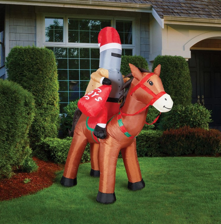 Lytworx 2.4m Festive Inflatable Outlaw Santa/Low Voltage/Indoor or Out ...
