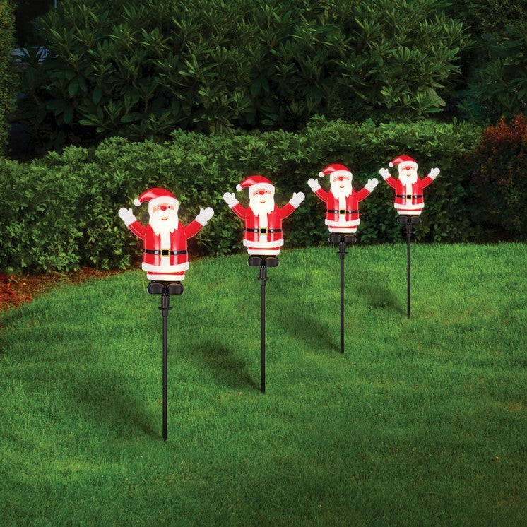 Lytworx 40cm Warm White Solar Santa Stake Lights - 4 Pack – TheITmart