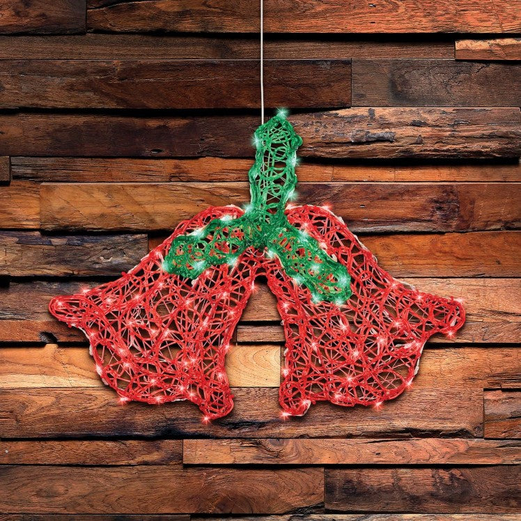 Lytworx Festive Xmas Solar 100 LED Green/Red Christmas Jingle Bells ...