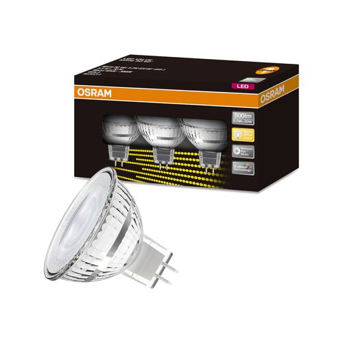 Osram MR16 12V 60D LED 500lm Warm White 5.5W Downlight Globes - 3 Pack ...