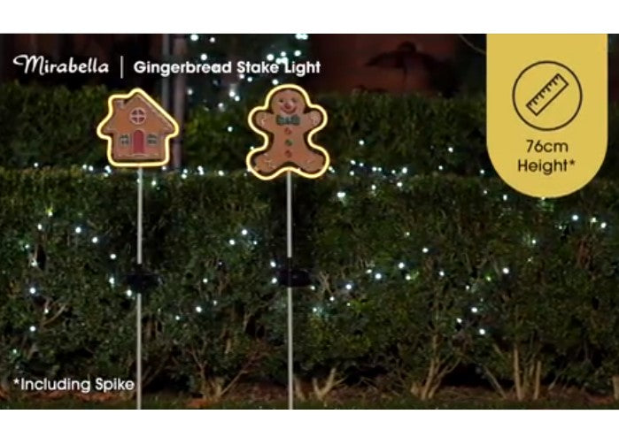 Mirabella 76cm Neon Gingerbread Man LED Stake Light Decoration – TheITmart