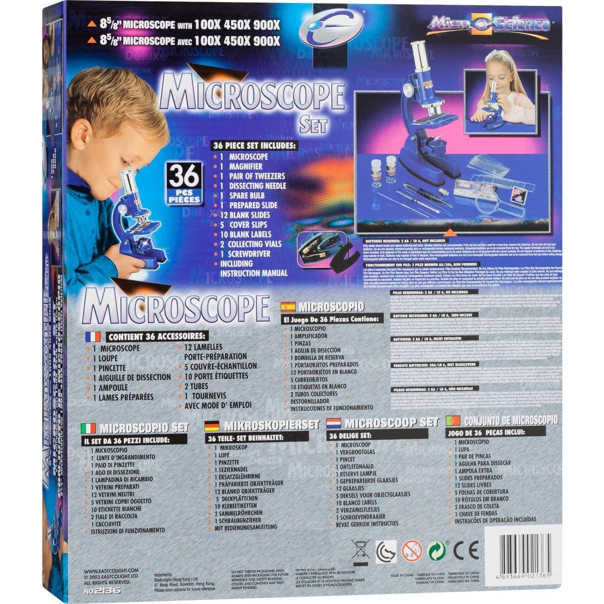 Micro Science Microscope 36 Pieces Set / Suitable for Ages 6+ Years ...