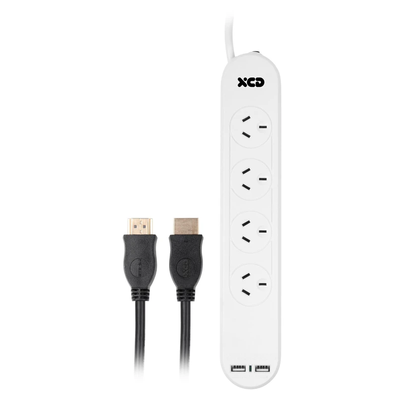 XCD Entertainment Starter Pack/ 4 Socket Outlets/2 USB – TheITmart