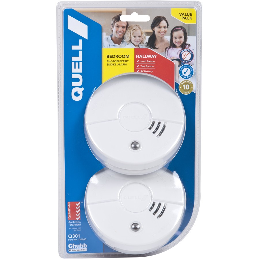 Chubb Q301 Quell Smoke Alarm Bedroom/Hallway 2 Pack – TheITmart