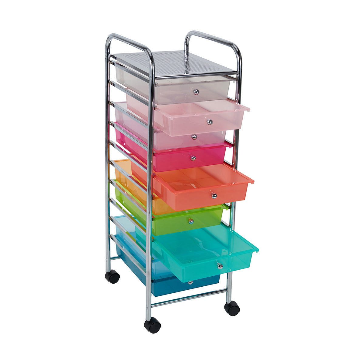 Anko 10 Drawer Trolley / Chrome Plated/ Multicoloured – TheITmart