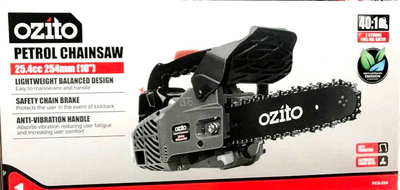 Ozito 25.4CC 254MM 10 PETROL CHAINSAW TheITmart