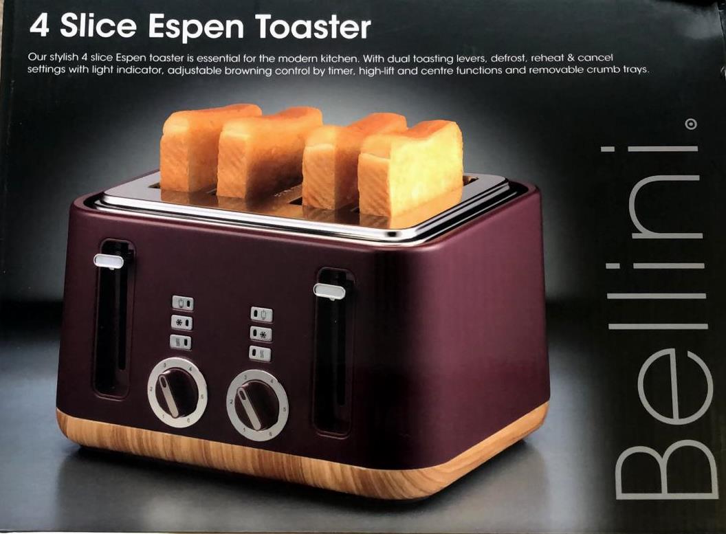 Bellini 4 Slice Espen Toaster Maroon - BET20PM – TheITmart