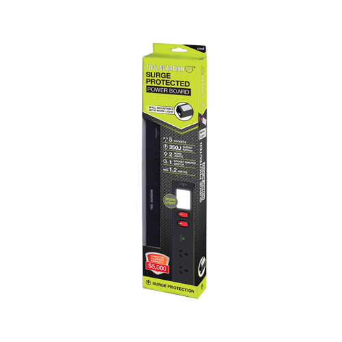 Tool Guardian 5 Socket Power Board Wall Mount With Light-GP5WML – TheITmart