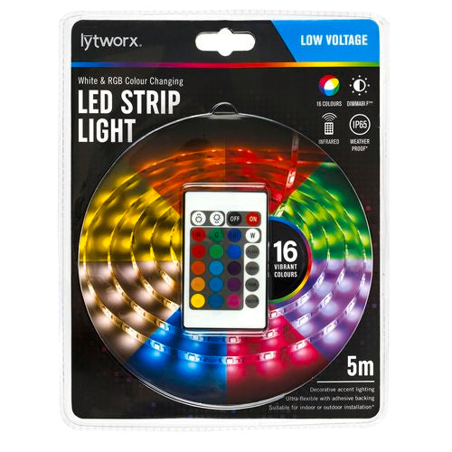 Lytworx 5m 1400lm Dimmable White & Colour Change LED Strip Light ...