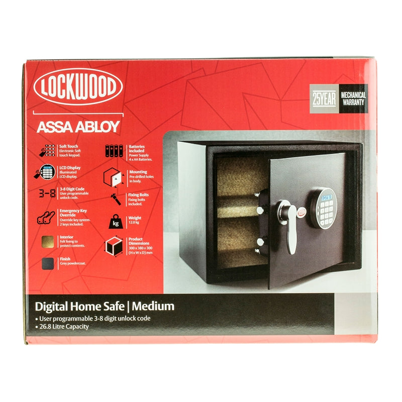 Lockwood Steel Medium Digital Home Safe / Grey – TheITmart