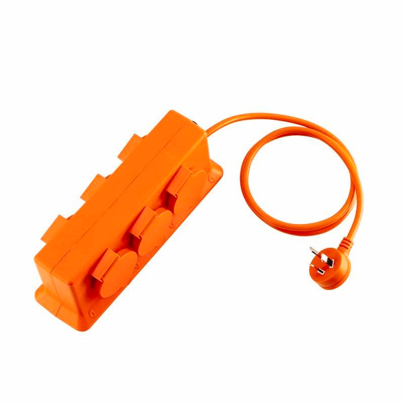 Arlec 2400W IP55 6 Outlet Powerboard - Orange / Overload Protection ...