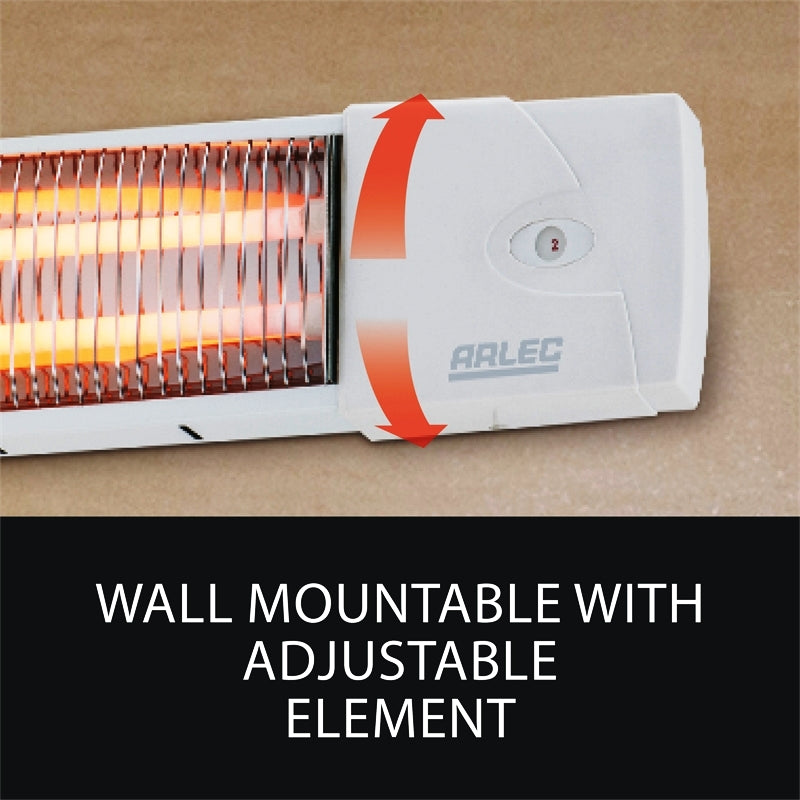 Arlec 1200W 2 Bar Radiant Strip Heater/2 SETTINGS/PULL CORD/WALL MOUNT ...