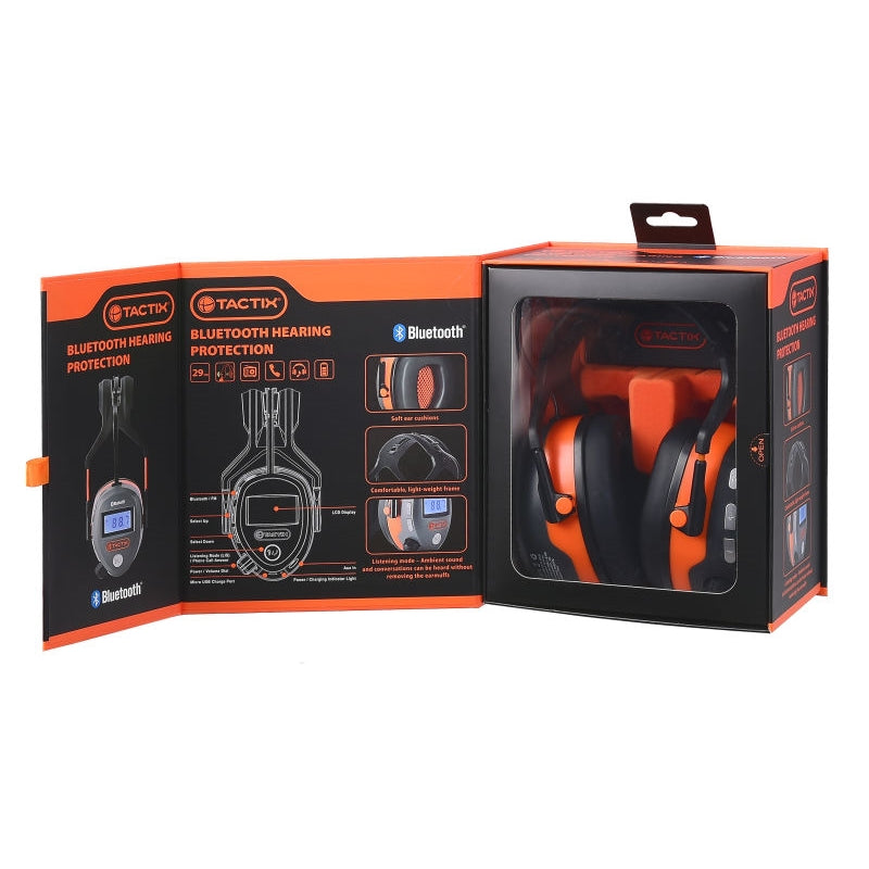 Tactix Bluetooth Earmuffs/Connect to Phone Via Bluetooth/AUX/Rechargea ...