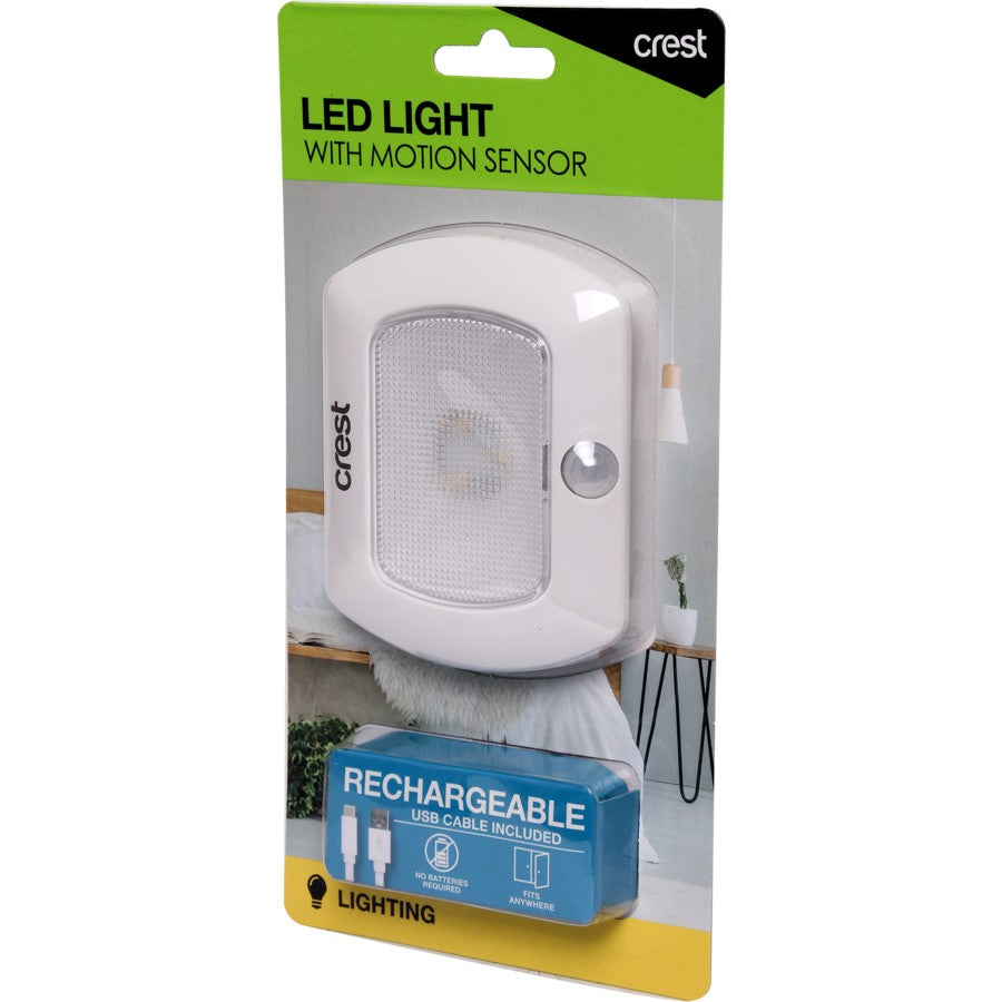 Crest 50 Lumens Rechargeable Compact LED Motion Sensing Light – TheITmart