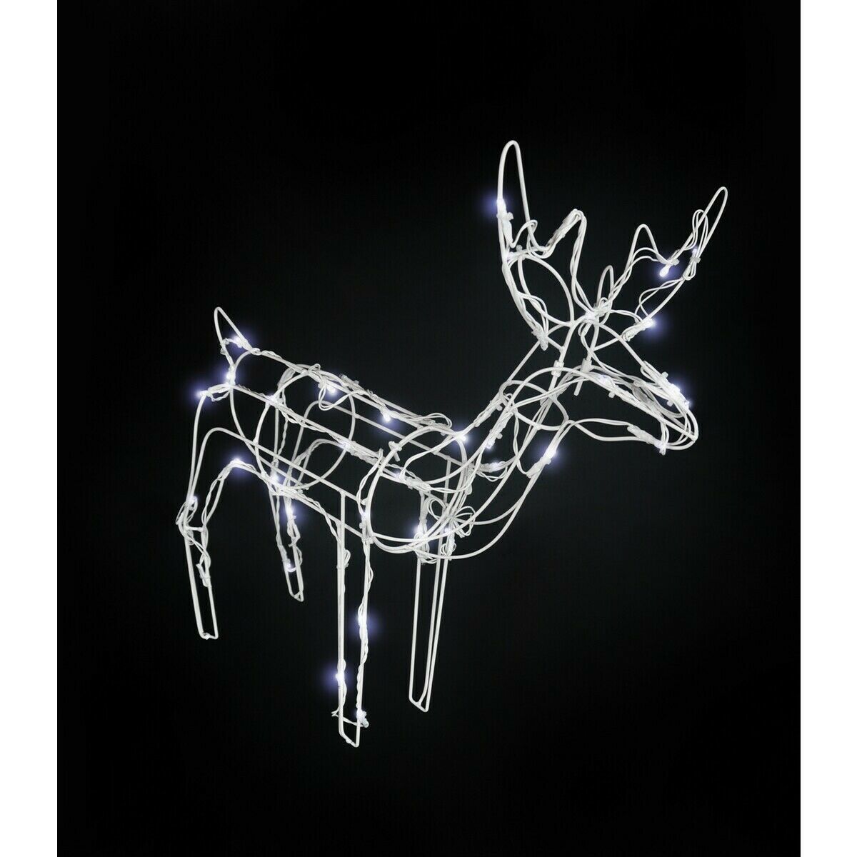 Mirabella Christmas Solar Powered 50 LED Standing Reindeer - Cool Whit ...