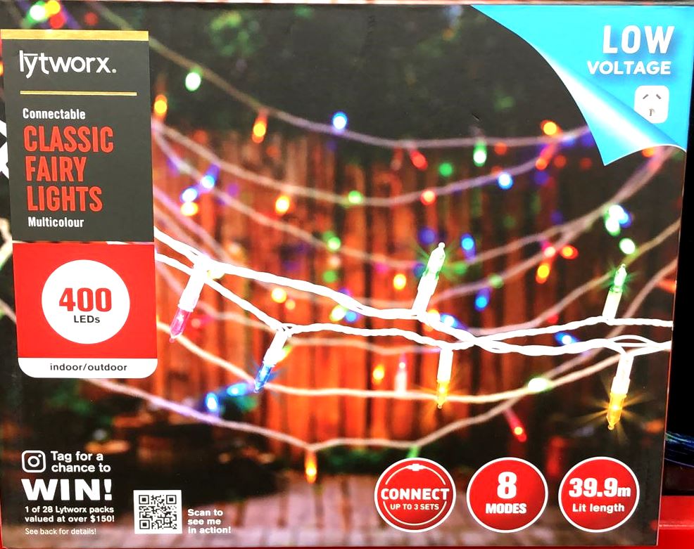 Lytworx Low Voltage 400 LED Connectable Classic Fairy Lights / MultiCo ...