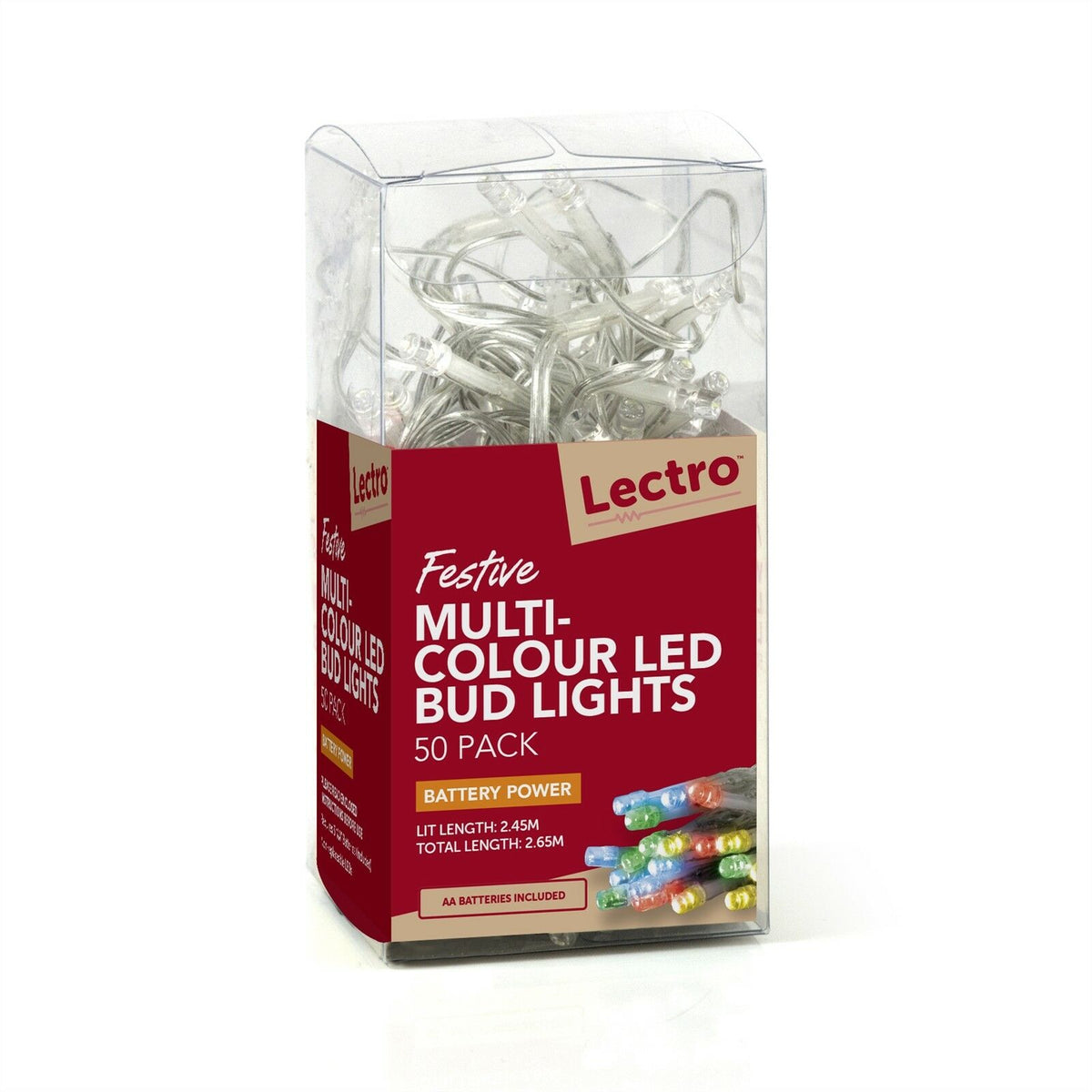 Lectro Battery Operated LED Bud Lights - 50 Pack - Warm White/ Multi-c ...