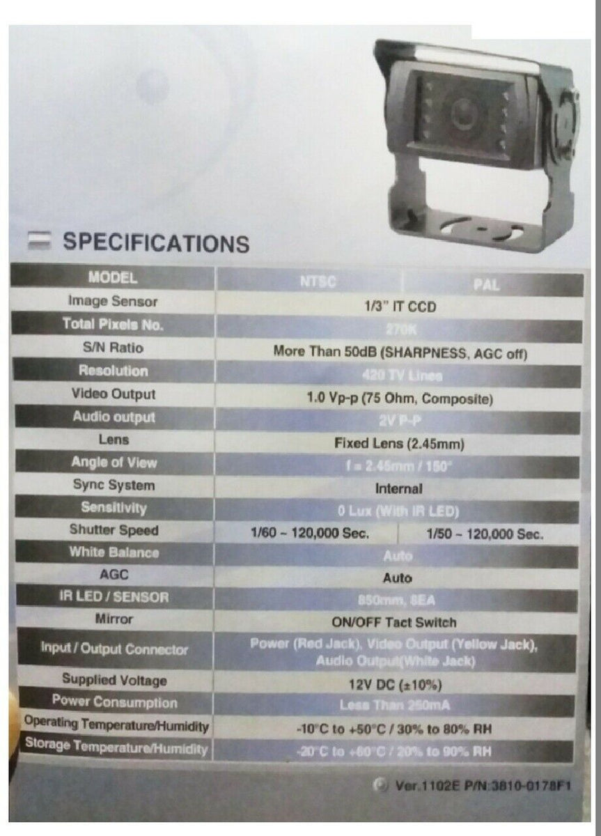 QVS Color Security Camera QVS-RBL-11S Fixed Lens/12V DC F=2.45mm/150 D ...