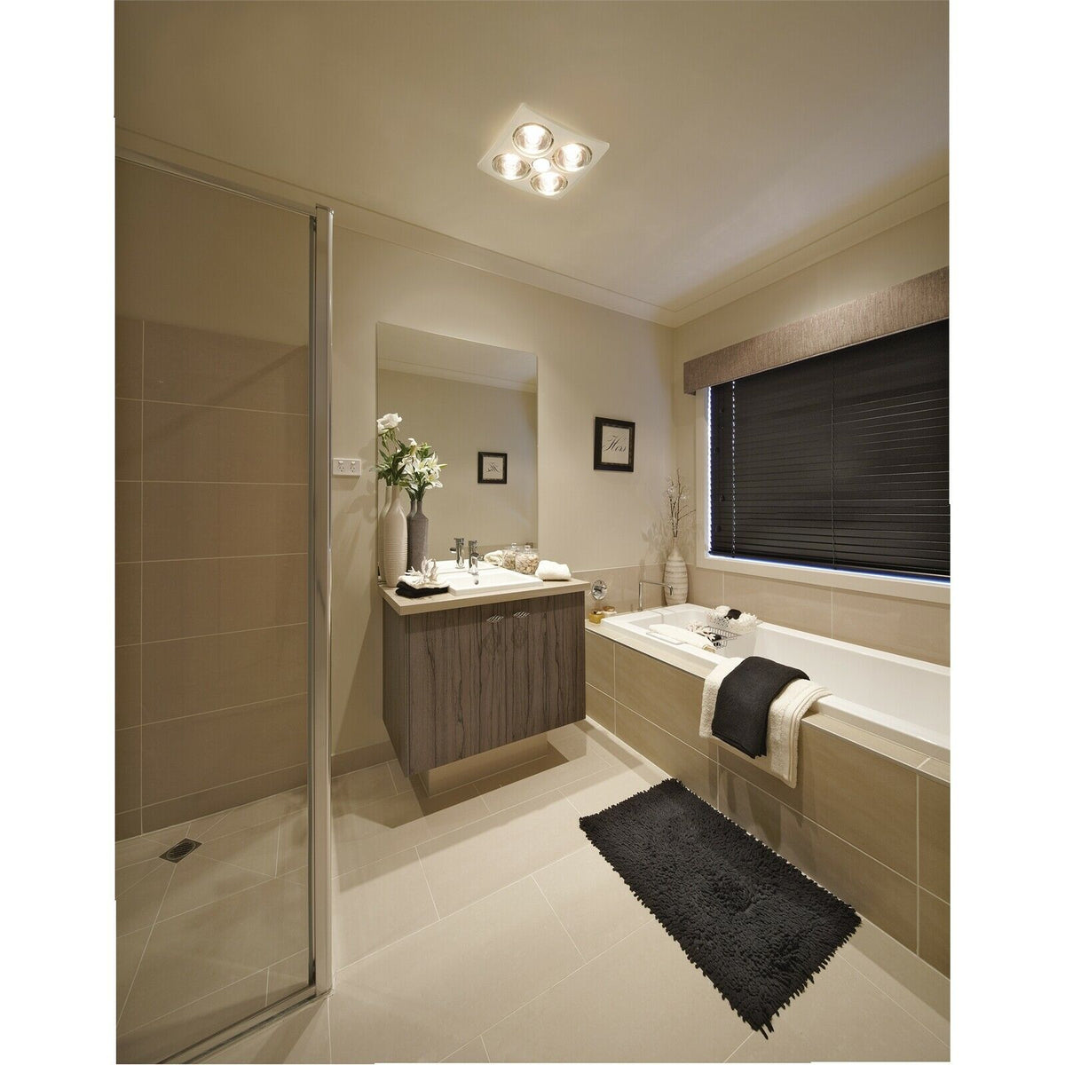 IXL Tastic Original 3 In 1 Bathroom Heather/Heat Fan Light/6W LED/Infr ...