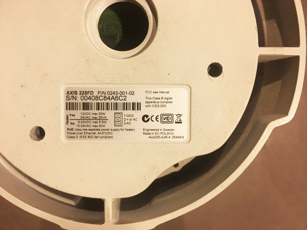 AXIS 225FD Fixed Dome Network Camera/Security/Surveillance/Monitoring ...