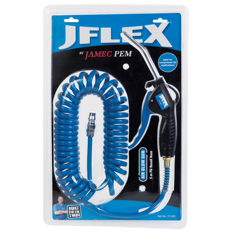 JFLEX Air Blow Gun With 5m Recoil Hose by Jamec Pem / Blue – TheITmart