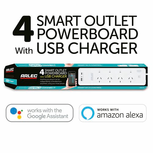 Arlec Grid Connect Smart 4 Outlet Powerboard PB89HA - White – TheITmart