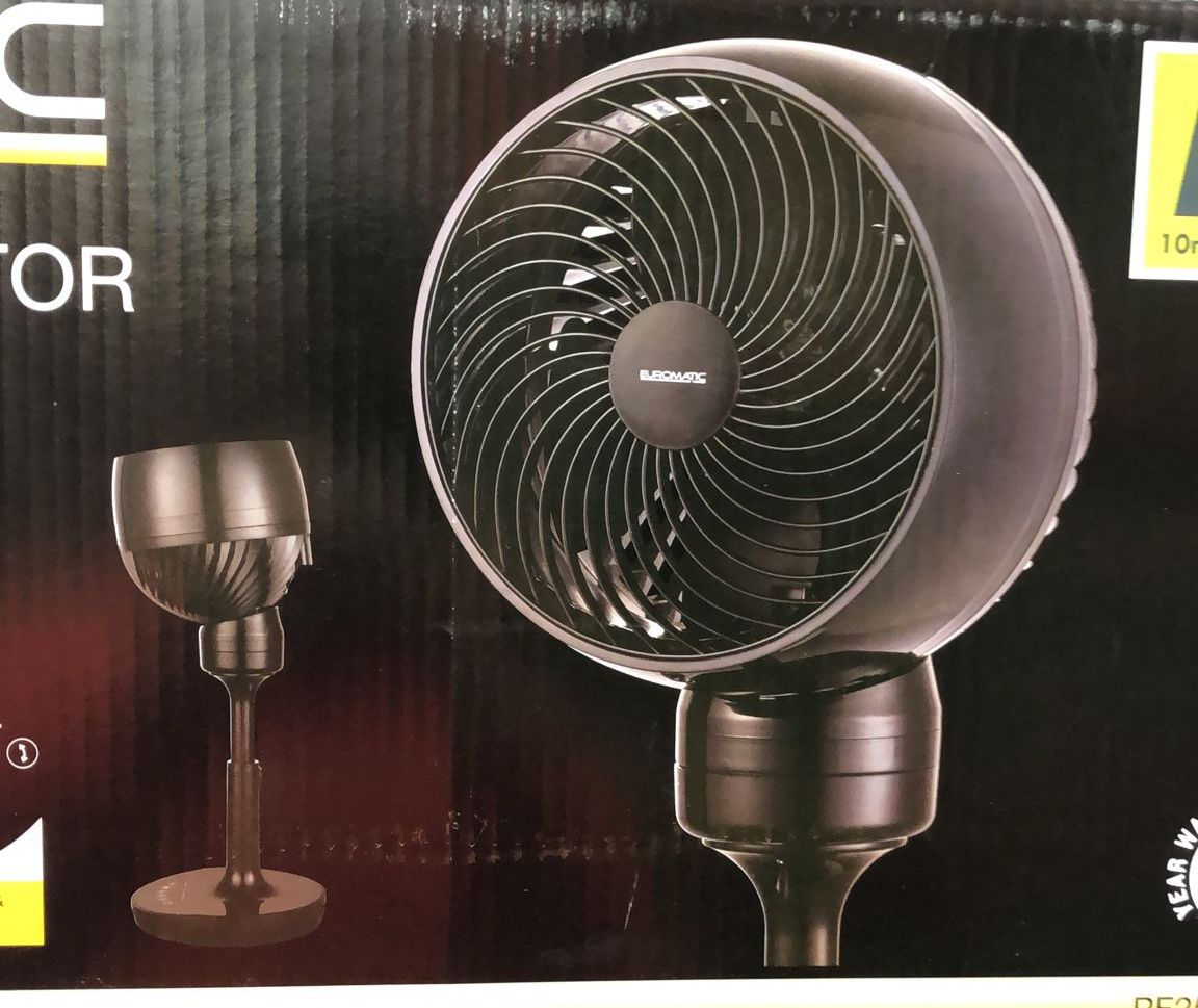 Euromatic 24cm Digital Air Circulator Fan/ Remote Control/ Digital Tim ...