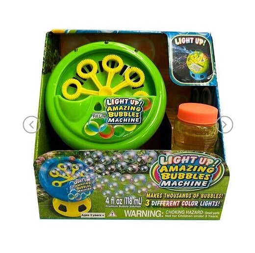 Light Up! Amazing Bubbles Machine / 3 Different Colour Lights Suitable ...