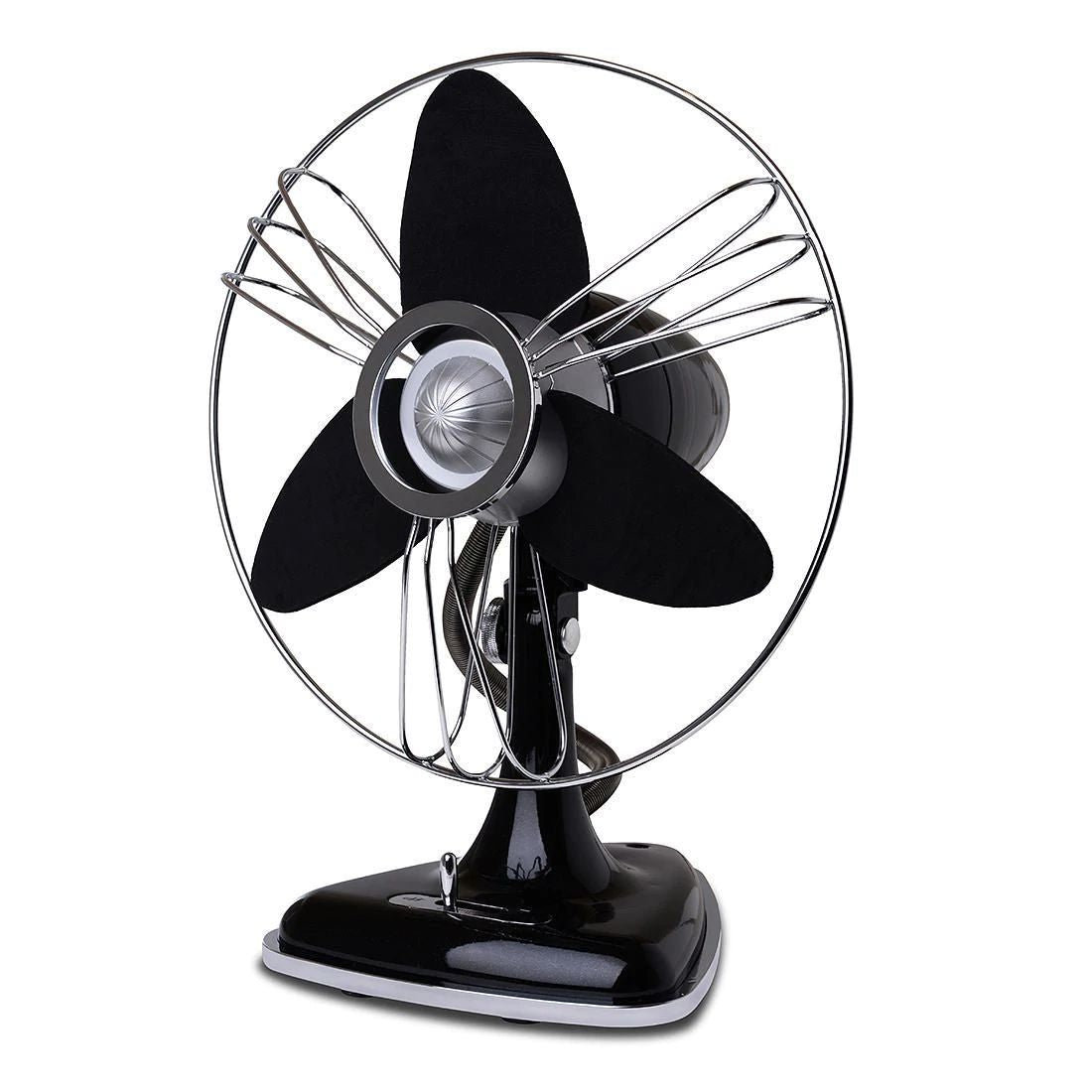 Goldair 30cm Black Retro Metal Desk Fan Oscillation/3 Speed Settings ...