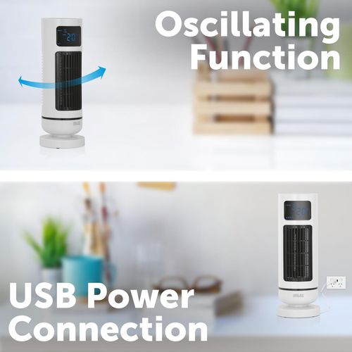 Arlec 30cm USB Powered Tower Fan/Oscillating/Touch Panel/3 Fan Speeds ...