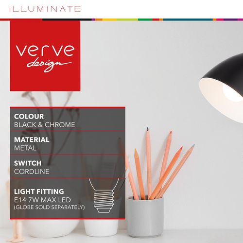 Verve Design Black Dane Desk Lamp - ATL349BK / Adjustable Head – TheITmart