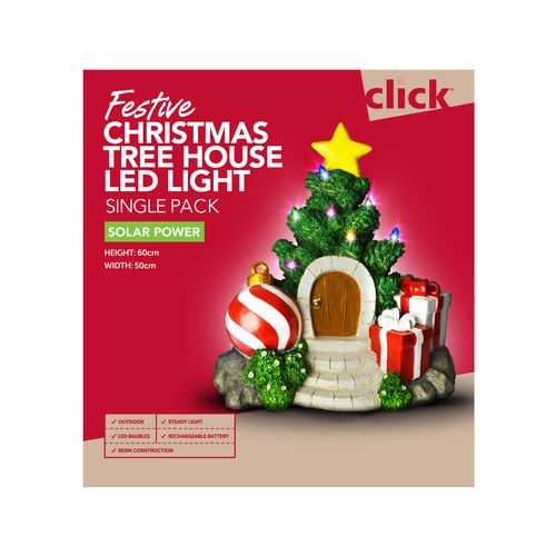 Click Solar 60cm LED Christmas Tree House / I004476 – TheITmart