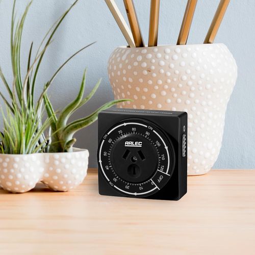 Arlec Black 2 Hour Compact Countdown Timer PC900BK/Compact design Suit ...