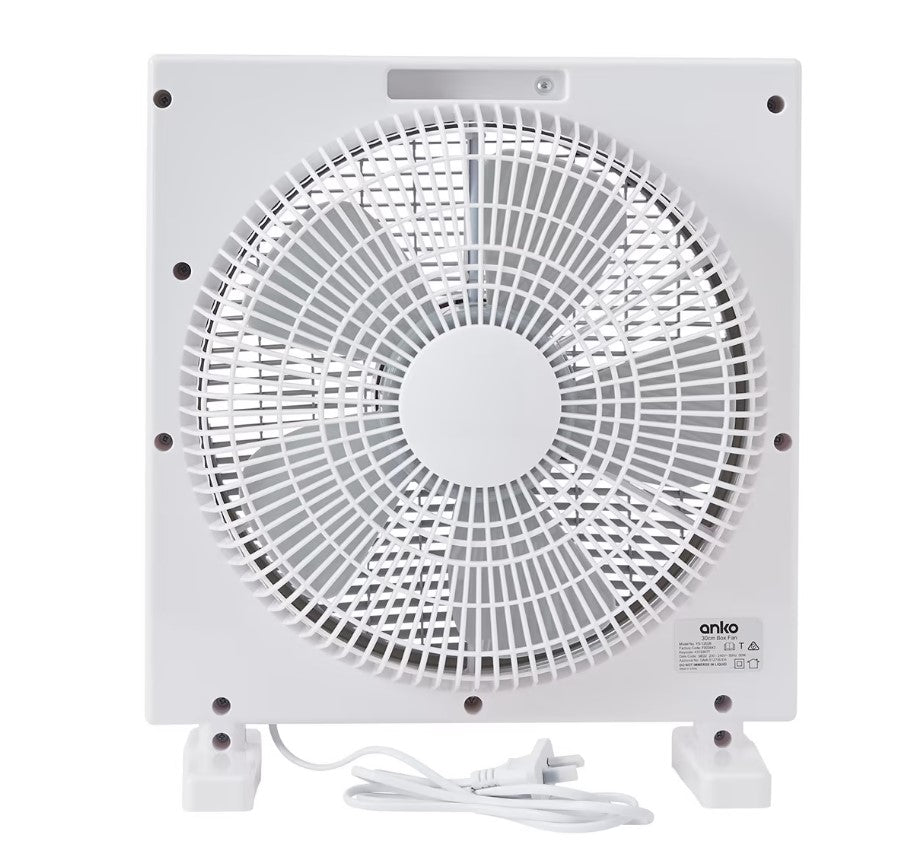 Anko 30cm Box Fan / 3-speed settings / White – TheITmart