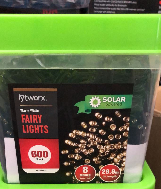 Lytworx 600 LED Warm White Solar Fairy Lights / 29.9m Lit length ...