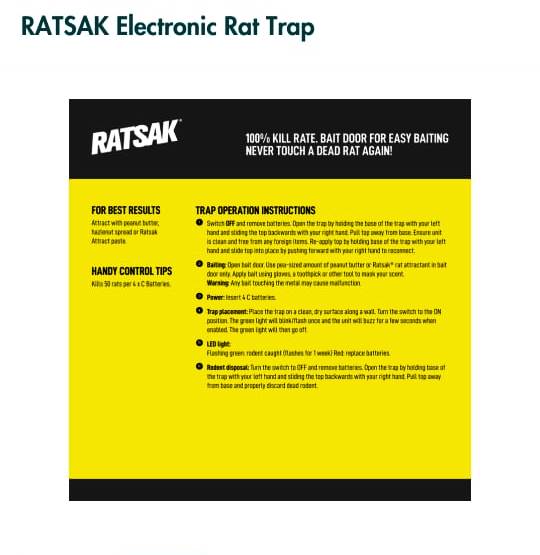RATSAK Electronic Rat Trap - 55445 / Highly effective for rats control ...