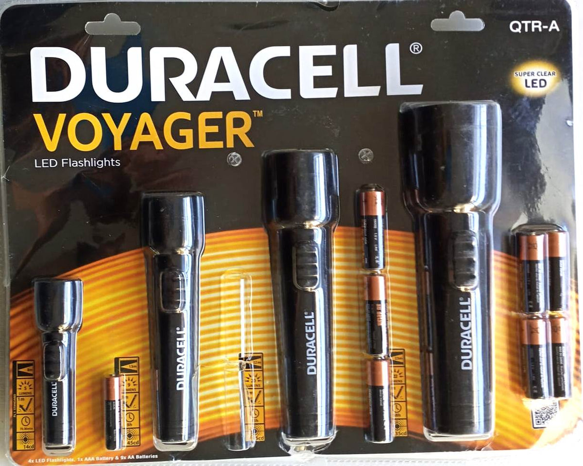 Duracell QTR-A Voyager LED Flashlight Torch LED - 4 Pack/Batteries inc ...