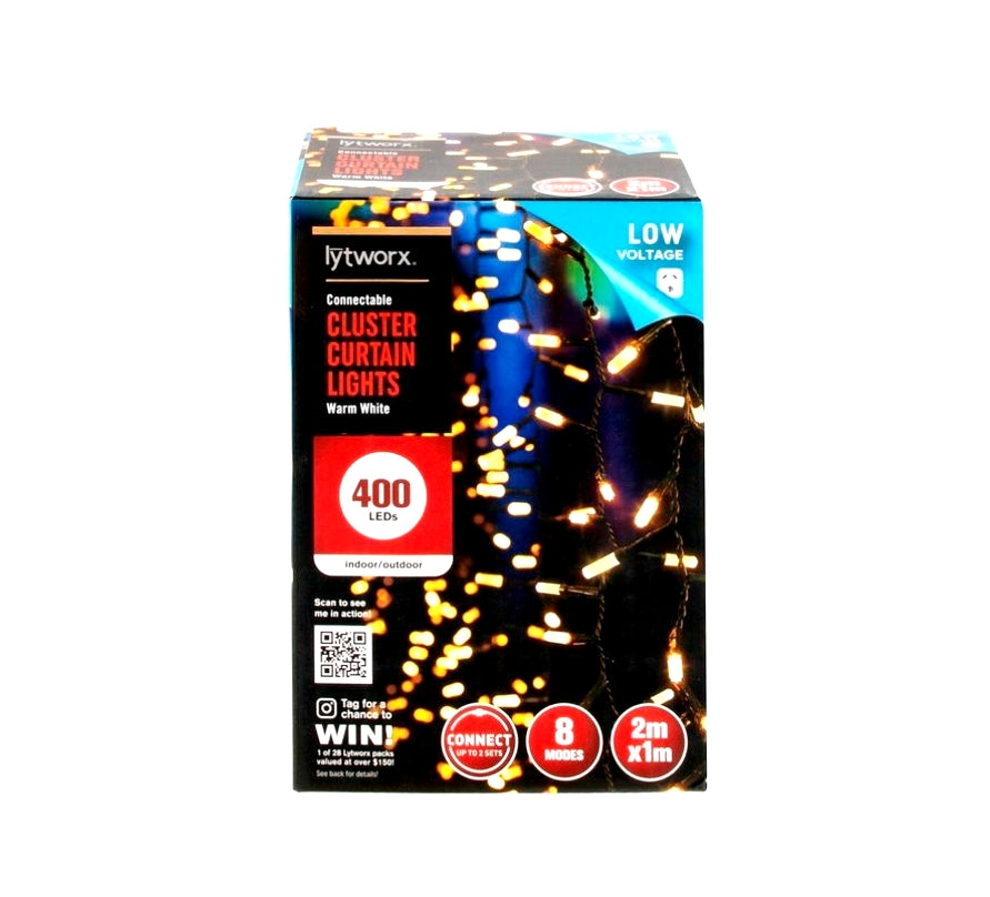 Lytworx 400 LED Warm White Cluster Curtain Lights/Suitable for Indoor ...