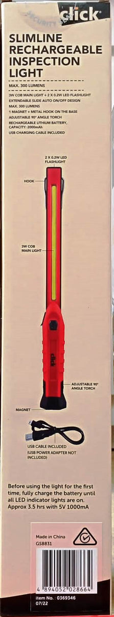 Click Rechargeable Slimline Inspection Light GS8831 – TheITmart
