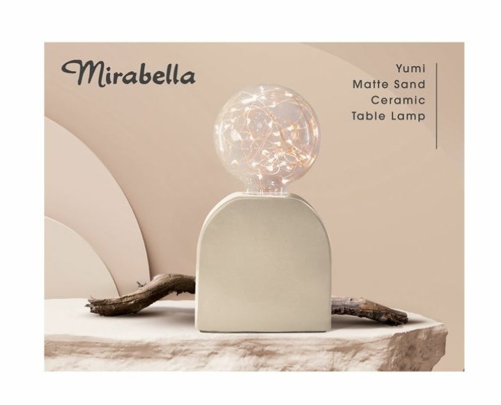 Mirabella Yumi Ceramic Table Lamp/Matte Grey & Matte Sand – TheITmart