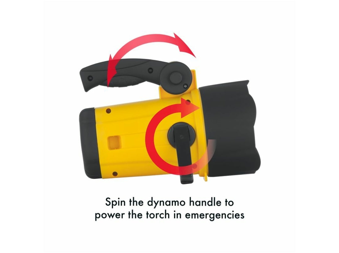 Arlec Dynamo Spotlight LED Torch With Hybrid Rechargeable Battery Powe ...