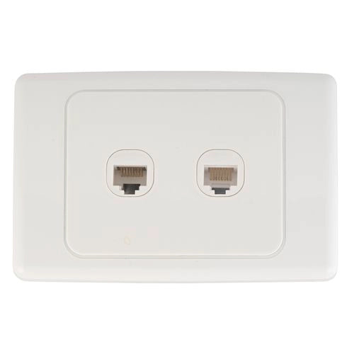 Deta Cat 6 Double Ethernet RJ45 Outlet- 6552B – TheITmart