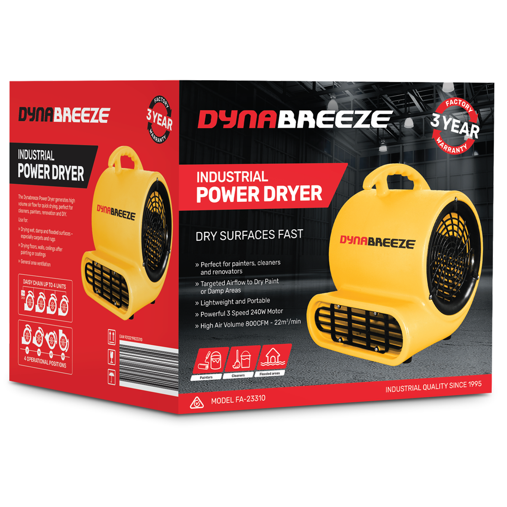 Dynabreeze Lightweight & Portable Industrial Power Dryer Fan/ High Air ...