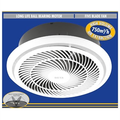 Deta 250mm High Capacity Exhaust Fan / White – TheITmart
