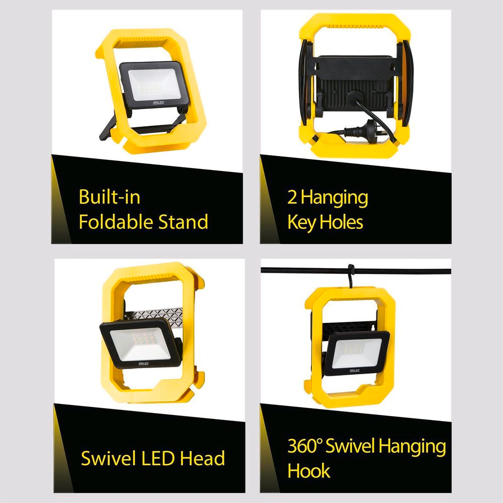 Arlec 10W 800lm LED Portable Worklight with 360 Degree Swivel Hanging ...