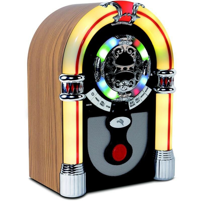 Retro Jukebox CD Player & Bluetooth/Wooden Housing /AUX/FM Radio ...