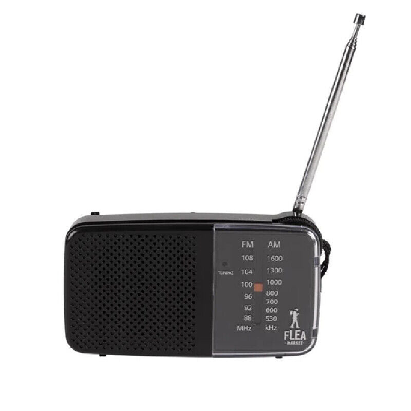 Flea Market Portable FM/AM Radio Headphones Jack Battery Powered Hand ...